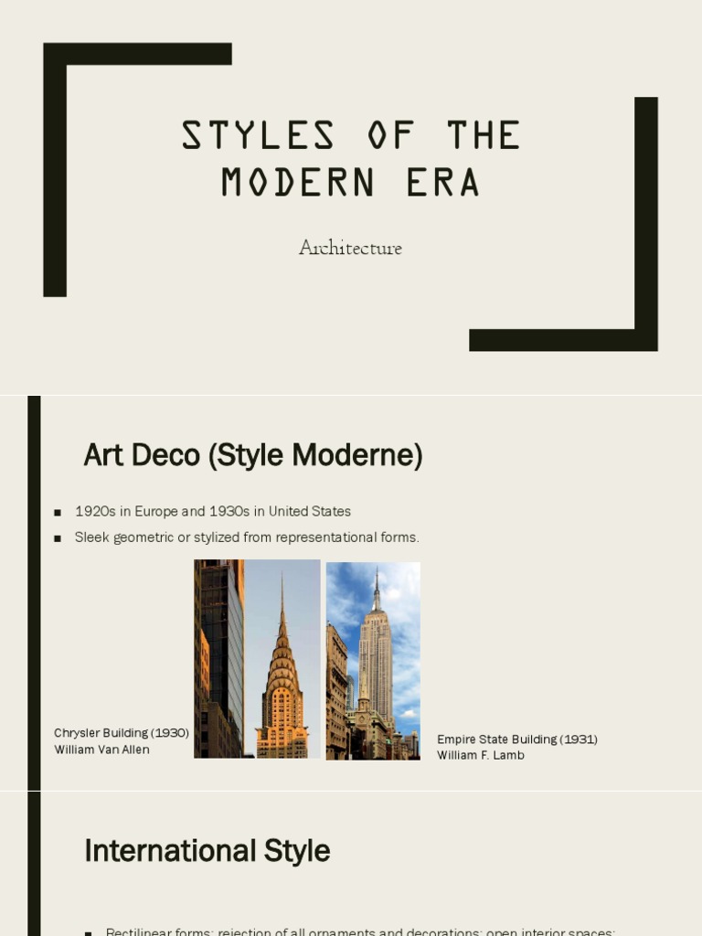 Styles of The Modern Era | PDF