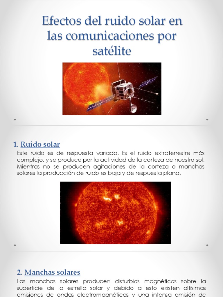 Efecto Del Ruido Solar en Las Comunicaciones Por Satélite | PDF ...