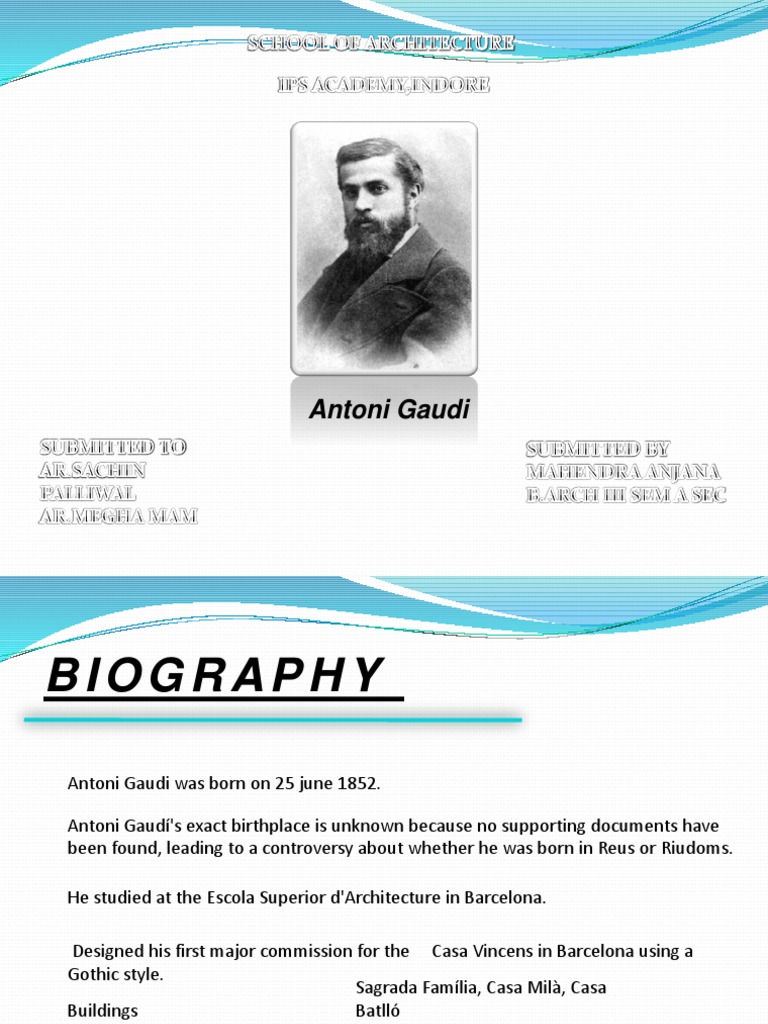 Antoni Gaudi | PDF | Architectural Design | Architecture