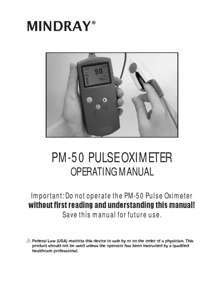 Mindray - PM-50 Pulse Oximeter | PDF | Sterilization (Microbiology ...