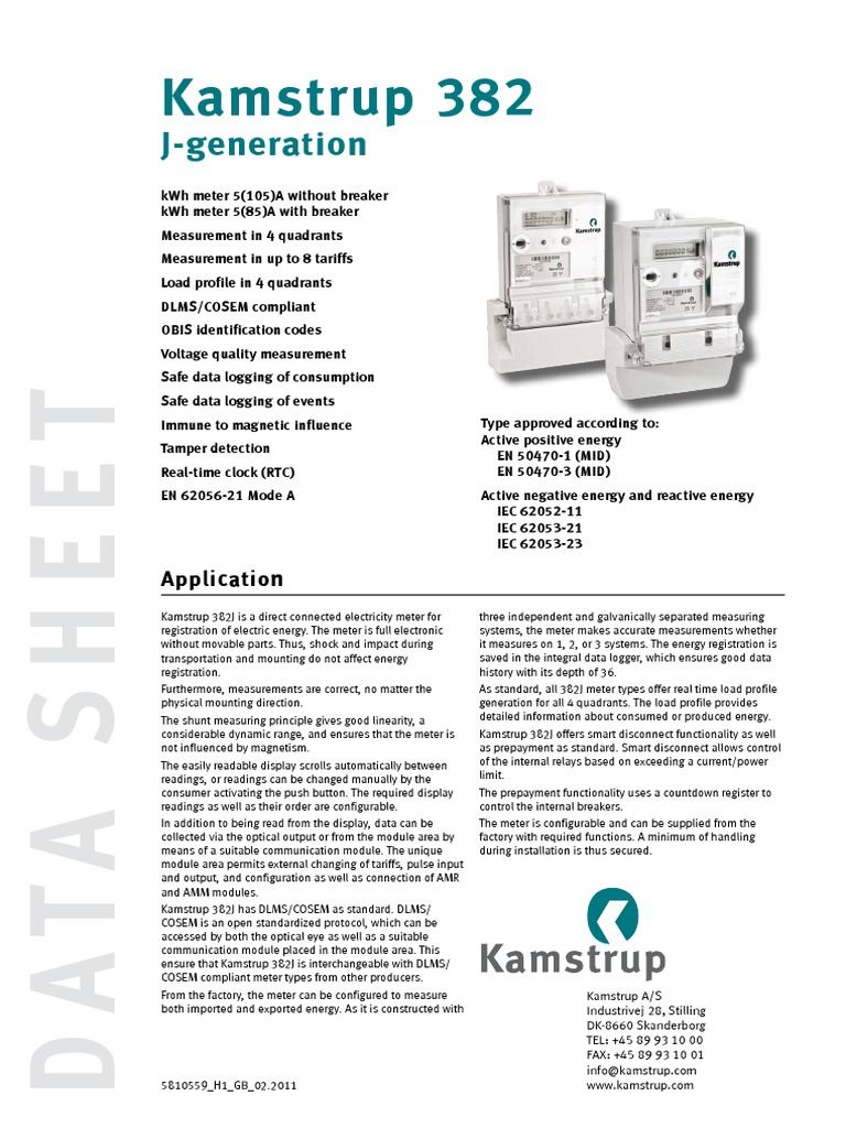 Kamstrup 382J | PDF | General Packet Radio Service | Mains Electricity