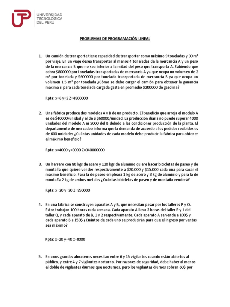 Ejercicios de Programacion Lineal | PDF | Yogur | Petróleo Ejercicios de Programacion Lineal | PDF | Yogur | Petróleo