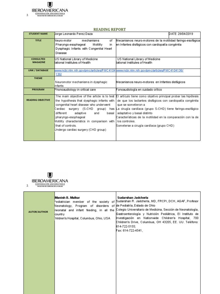 Formato Reading Report - Practica Corregido | Descargar gratis PDF ...