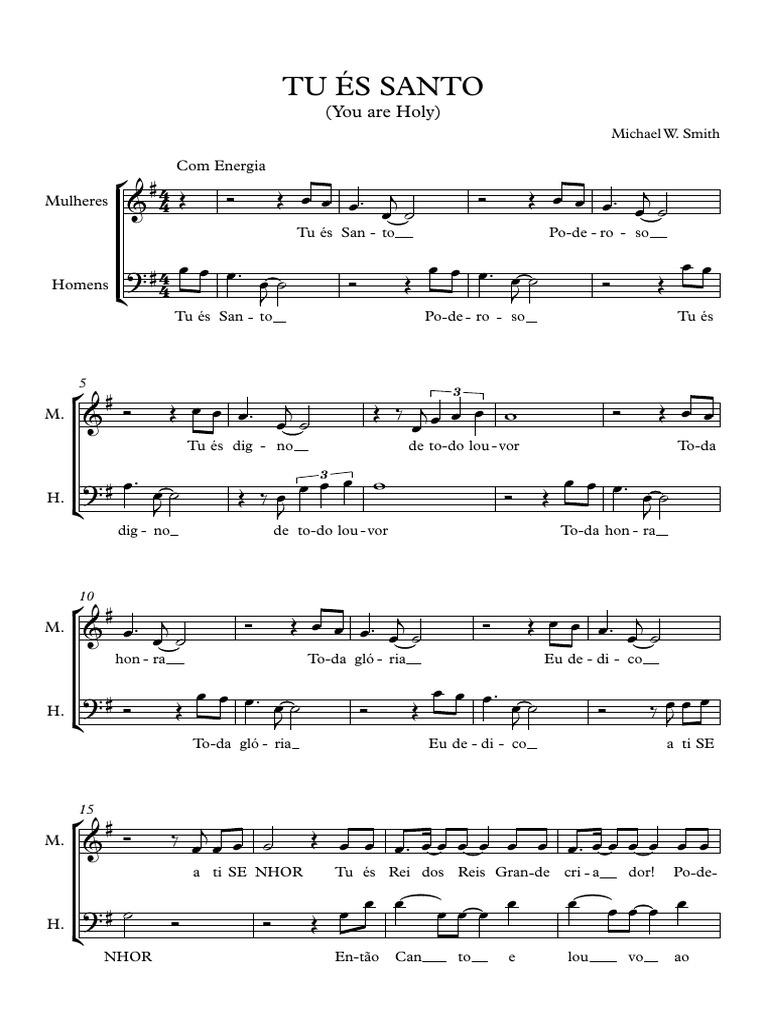 TU ÉS SANTO - Partitura completa.pdf | PDF