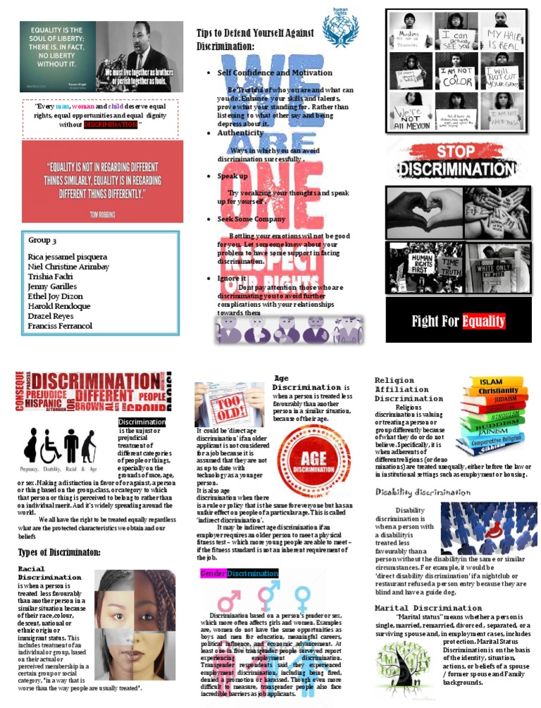 Tips to Combat Discrimination Effectively | PDF | Discrimination ...