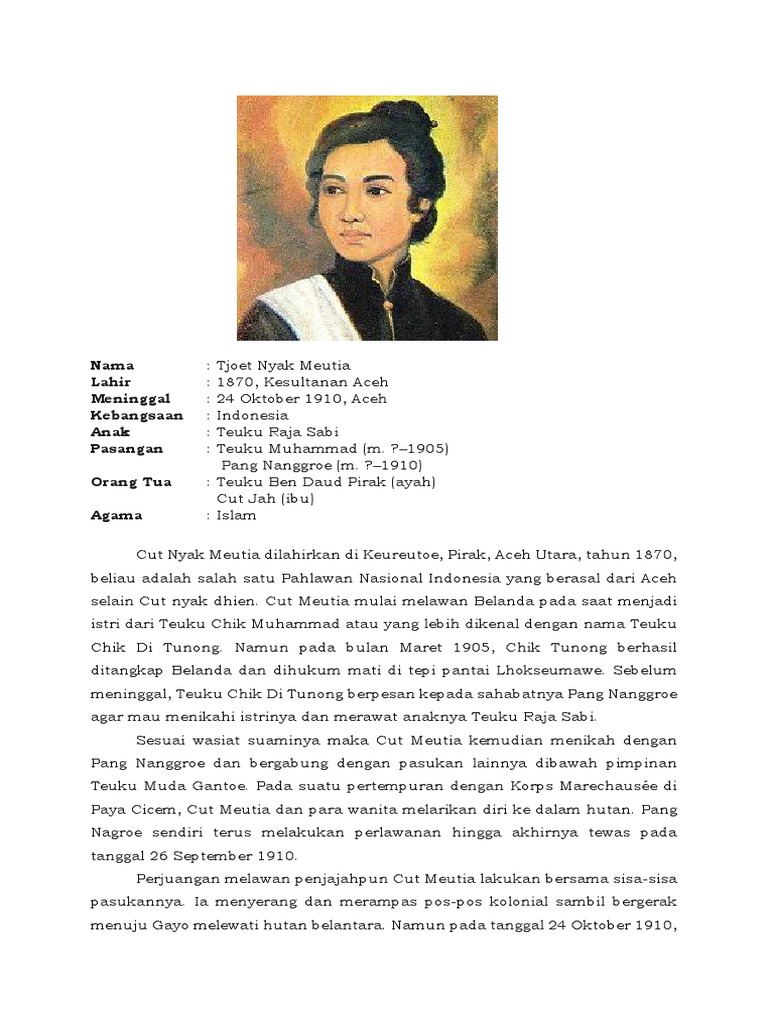 Biografi Cut Nyak Meutia | PDF
