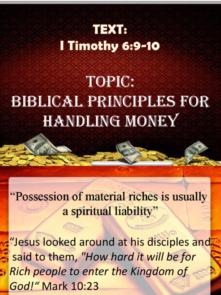 Biblical Principle For Handling Money | PDF | Jesus | Religious Belief ...