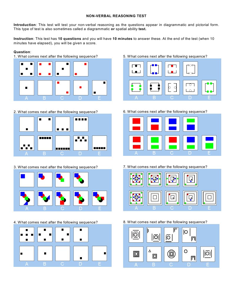 Nonverbal Reasoning Test