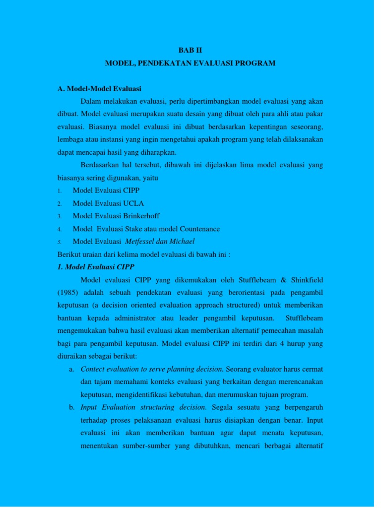 Model Evaluasi Program Pendidikan Efektif | PDF
