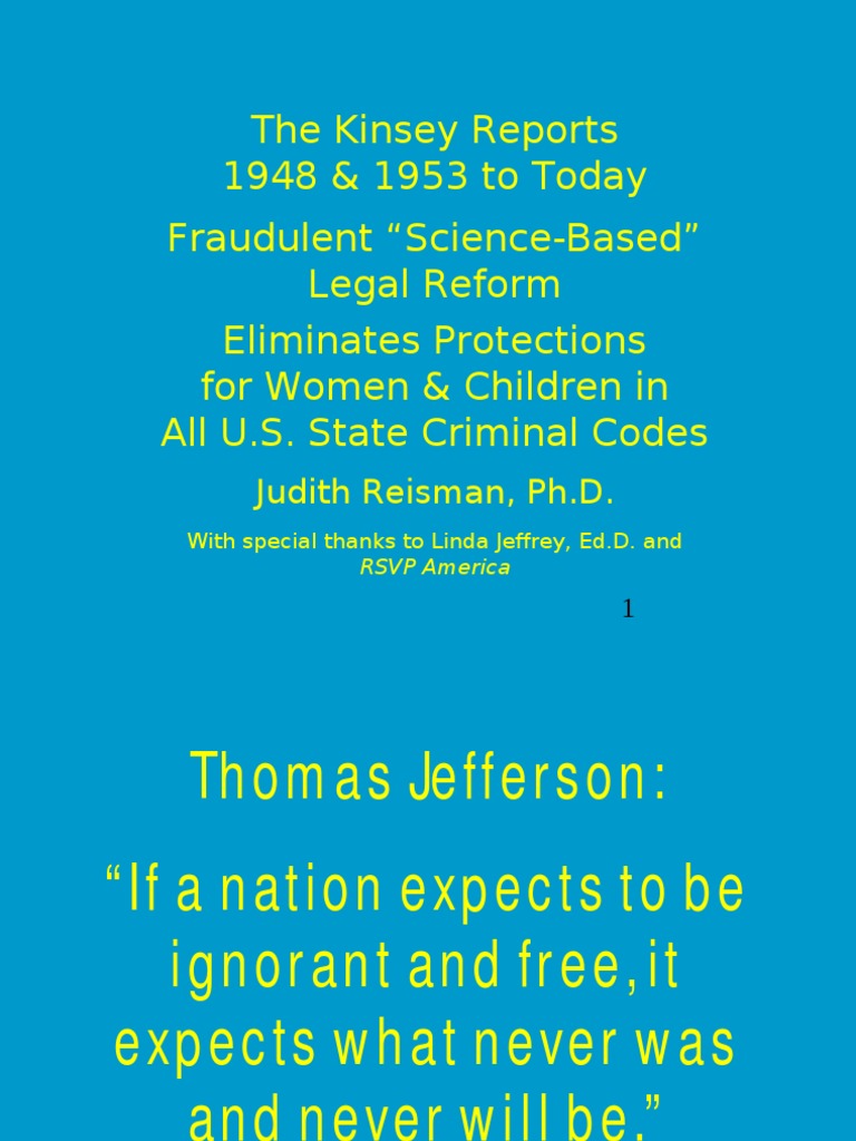 The Kinsey Reports - 1948 & 1953 To Today | PDF | Rape | Adultery