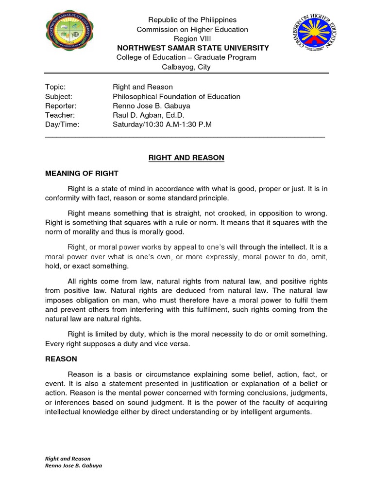 Right and Reason | Download Free PDF | Courage | Prudence