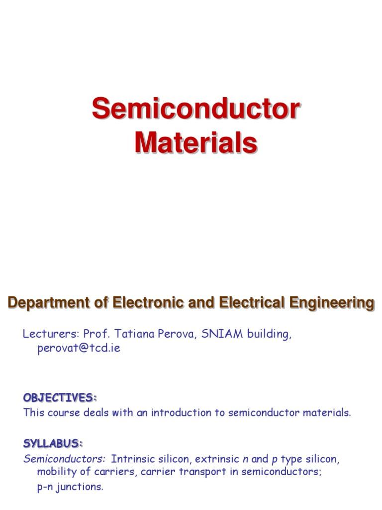 Semiconductors | PDF | Doping (Semiconductor) | Semiconductors