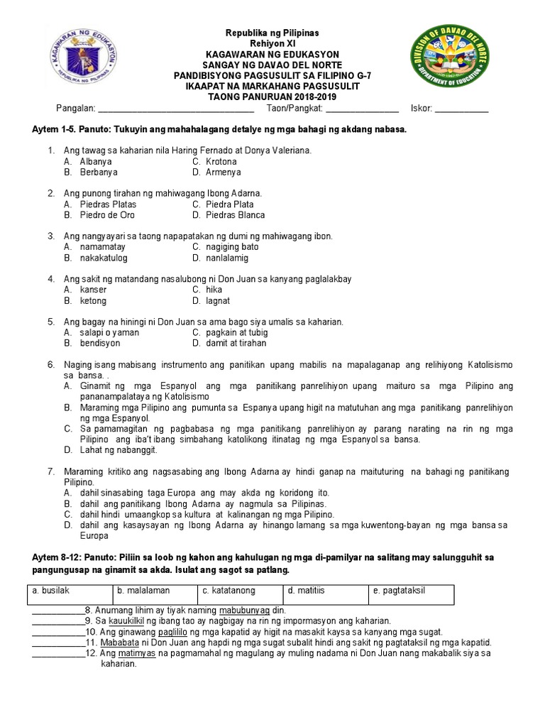 Filipino Grade 7 | PDF