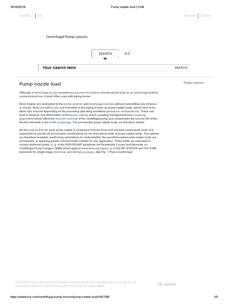 Pump Nozzle Load - KSB | PDF | Pump | Continuum Mechanics