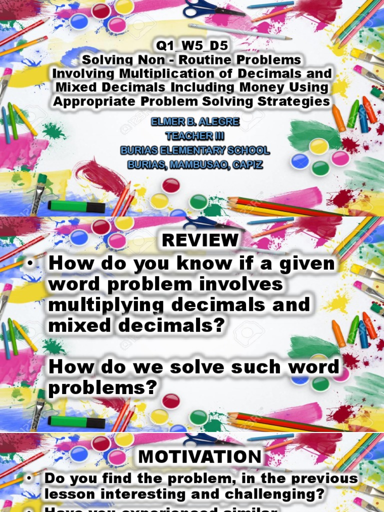 Q1 - W5 - MATH6 - D5 - Solving Non - Routine Problems Involving ...