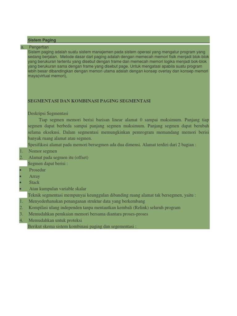 Studi Kasus Sistem Paging CONTOH!!!!!!!!! | PDF