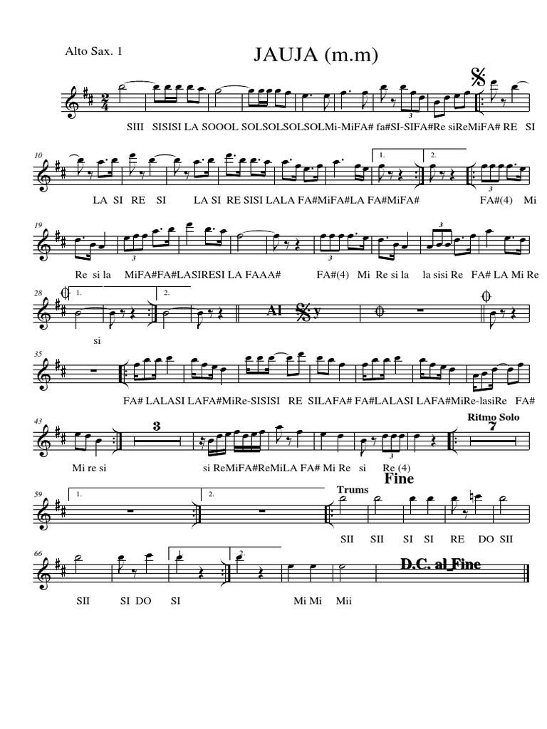 Jauja Saxo Alto | PDF