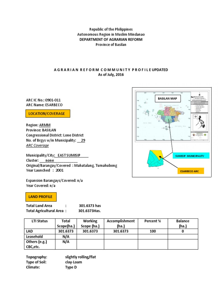 ARC Profile ESARBECO | PDF | Land Management | Agriculture