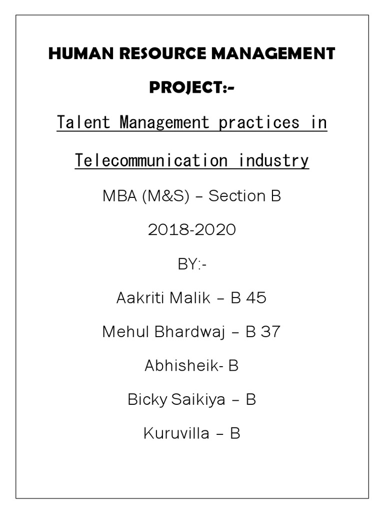 Human Resource Management Project | PDF | Employee Retention ...