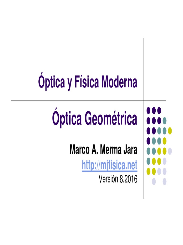 02 Optica Geometrica Reflexion | PDF | Reflexión (Física) | Espejo