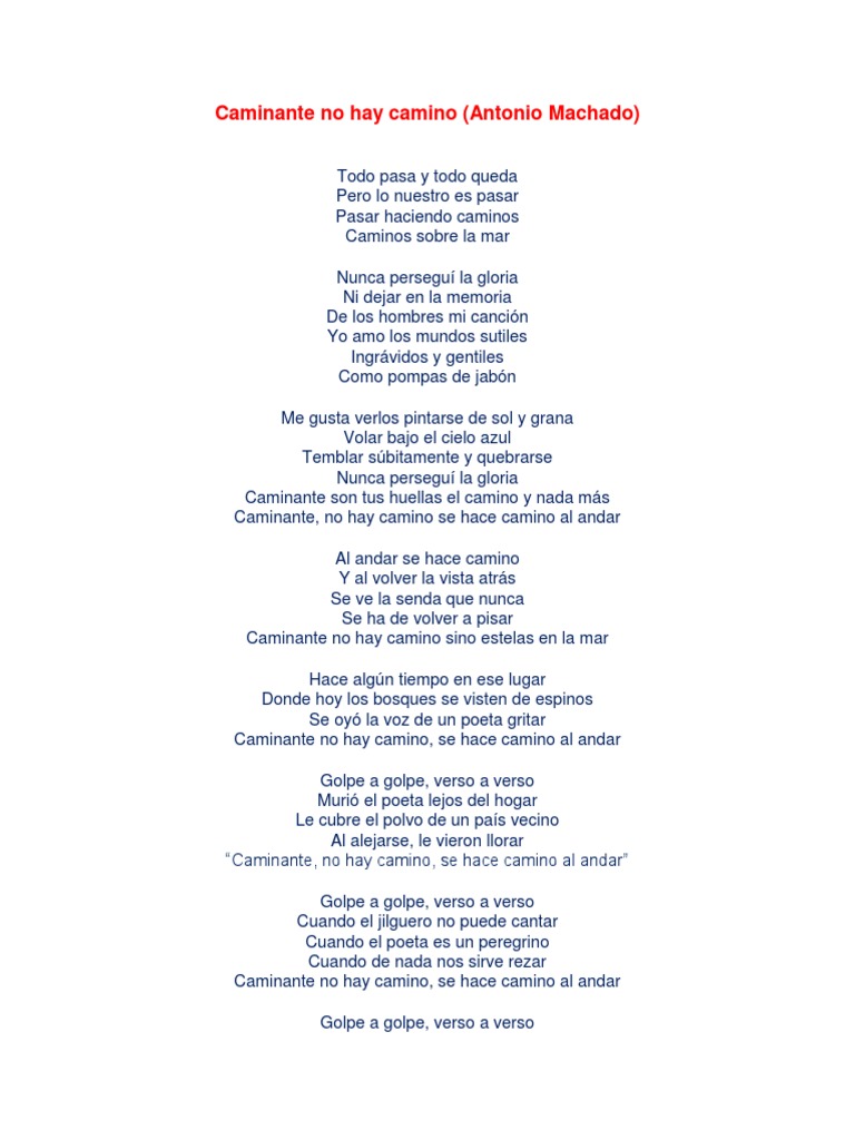 Caminante no hay camino.docx | Poesía