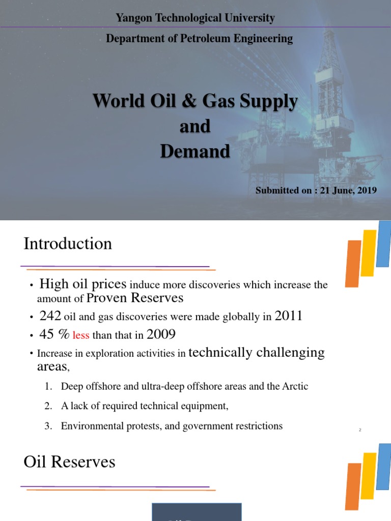 World Oil & Gas Supply and Demand: Yangon Technological University ...
