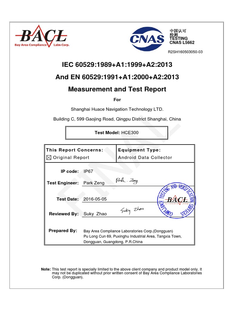 IEC 60529:1989+A1:1999+A2:2013 and EN 60529:1991+A1:2000+A2:2013 ...
