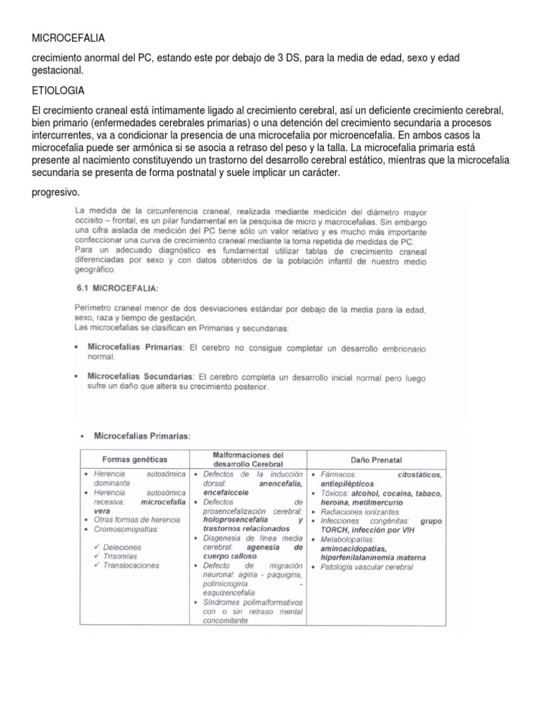Microcefalia: Diagnóstico y Etiología | PDF | Cráneo | Discapacidad intelectual