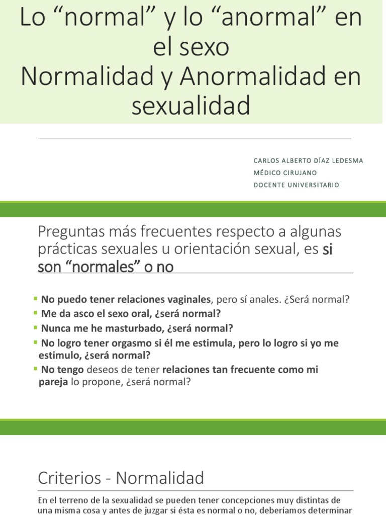 Normal Anormal en Sexo - Normalidad Anormalidad en Sexualidad | PDF | La sexualidad humana ...