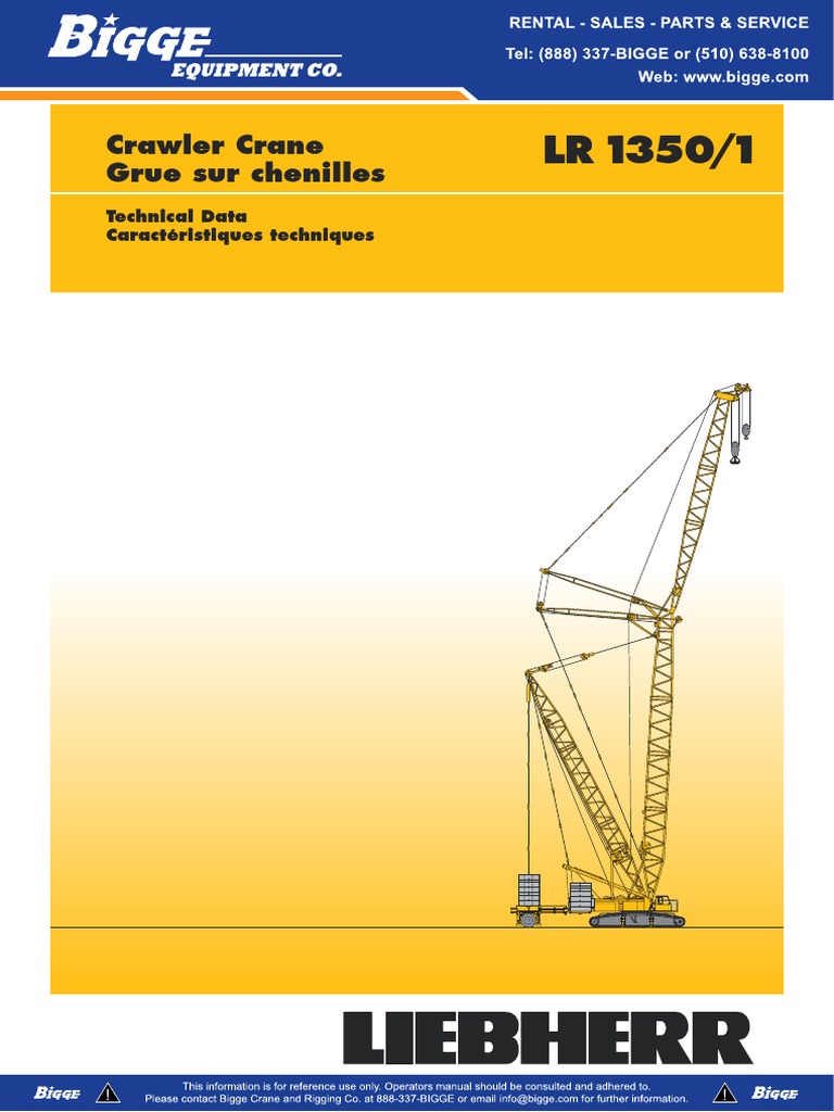 Liebherr LR1350 1 PDF | PDF | Crane (Machine) | Machines