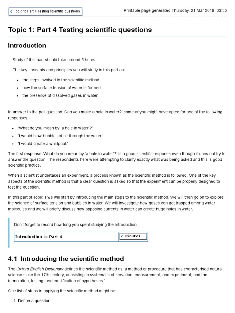 Scientific Questions | PDF | Hypothesis | Scientific Method