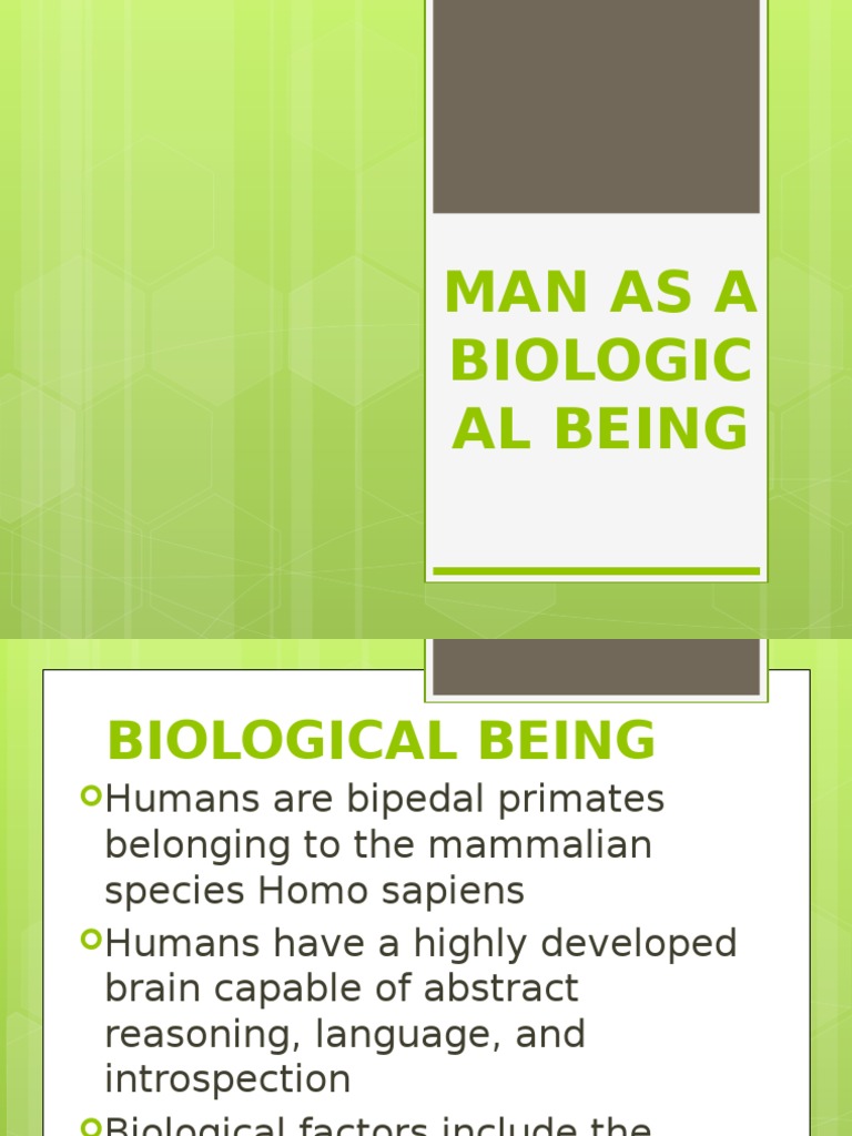 Man As A Biological Being | PDF | Human | Temporal Lobe