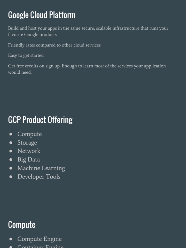 GCP Products | PDF | Cloud Computing | Scalability