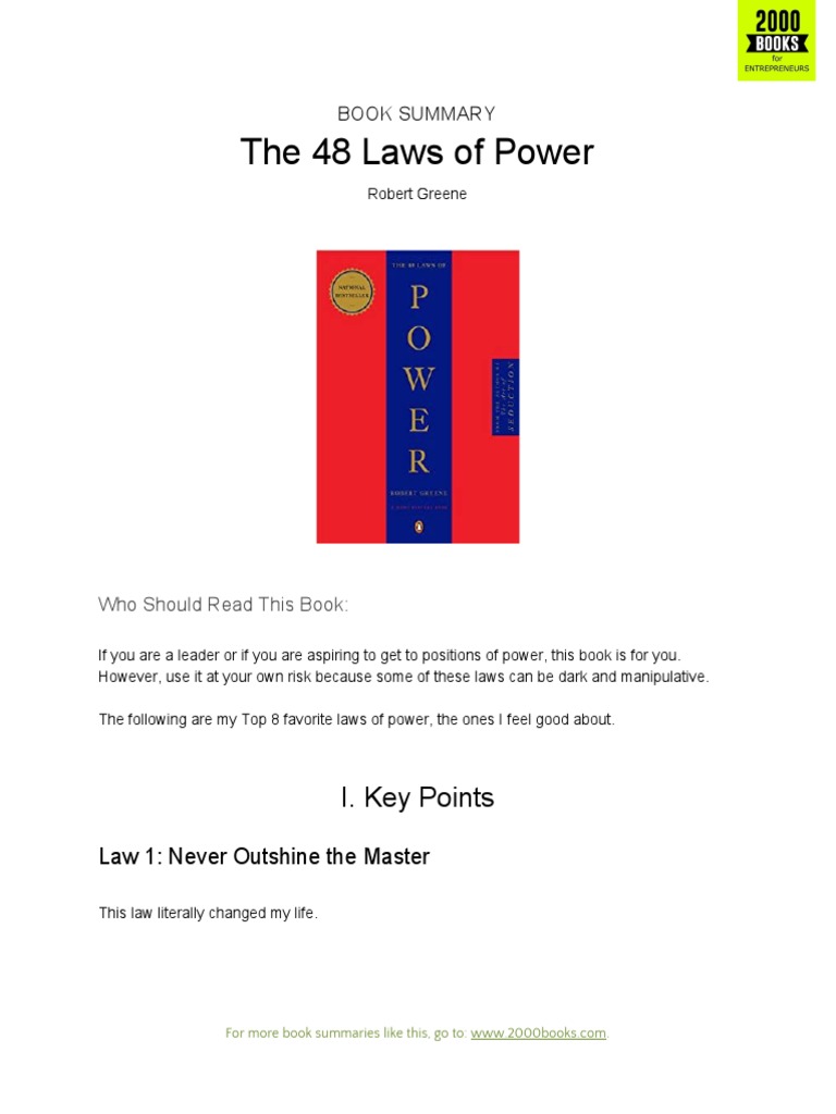 The 48 Laws of Power Summary | PDF | Genghis Khan | Reason