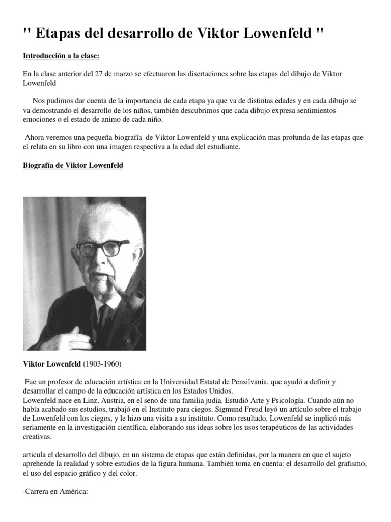 Etapas del Dibujo según Lowenfeld | PDF | Dibujo | Sicología