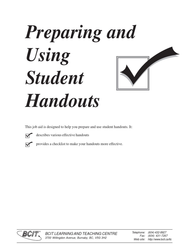Preparing Student Handouts | PDF | Graphics | Communication