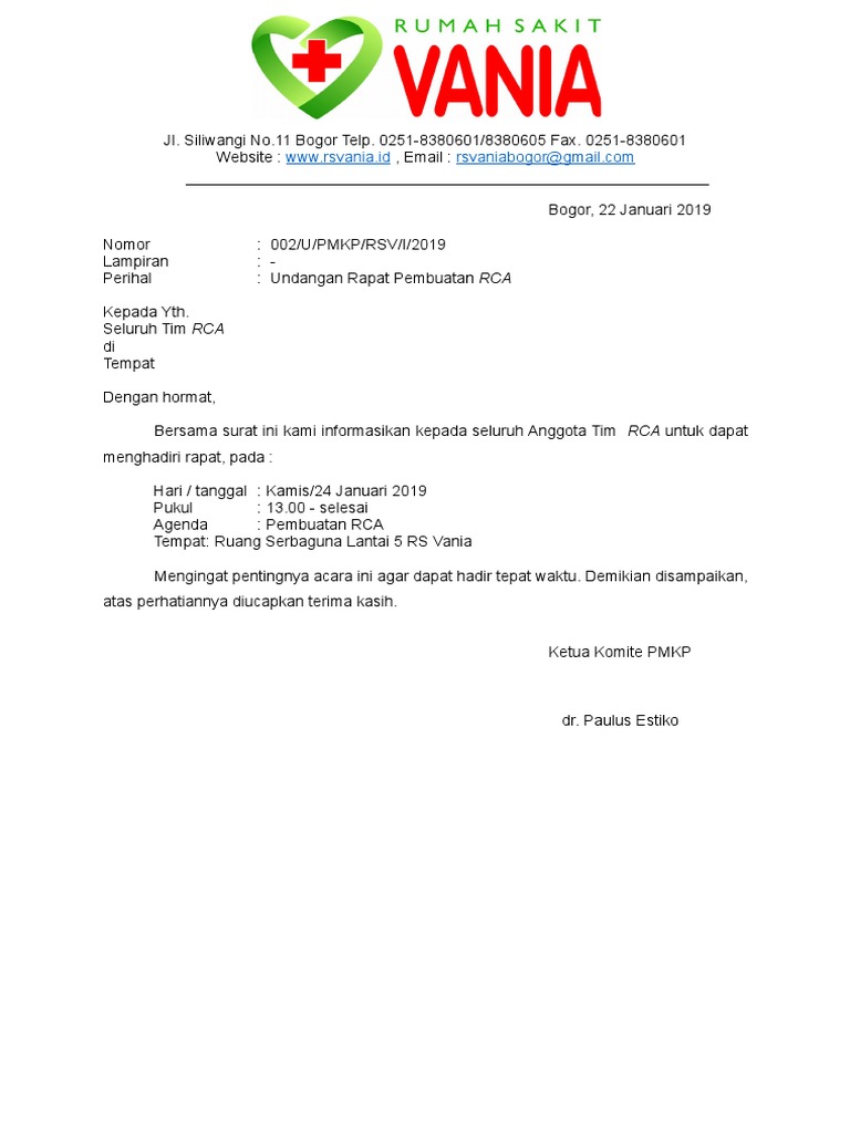 Undangan Pembuatan RCA | PDF
