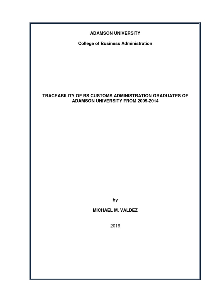 Traceability of BS Customs Administration Gradautes of Adamson ...