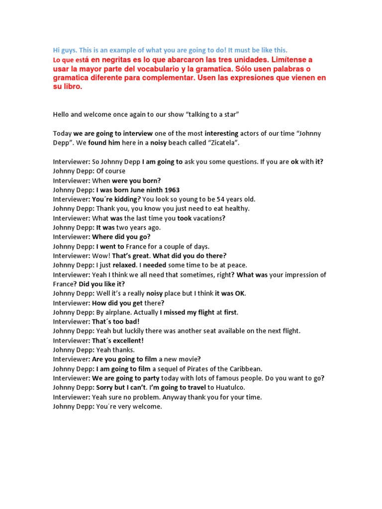 Interviewing A Famous Person | PDF