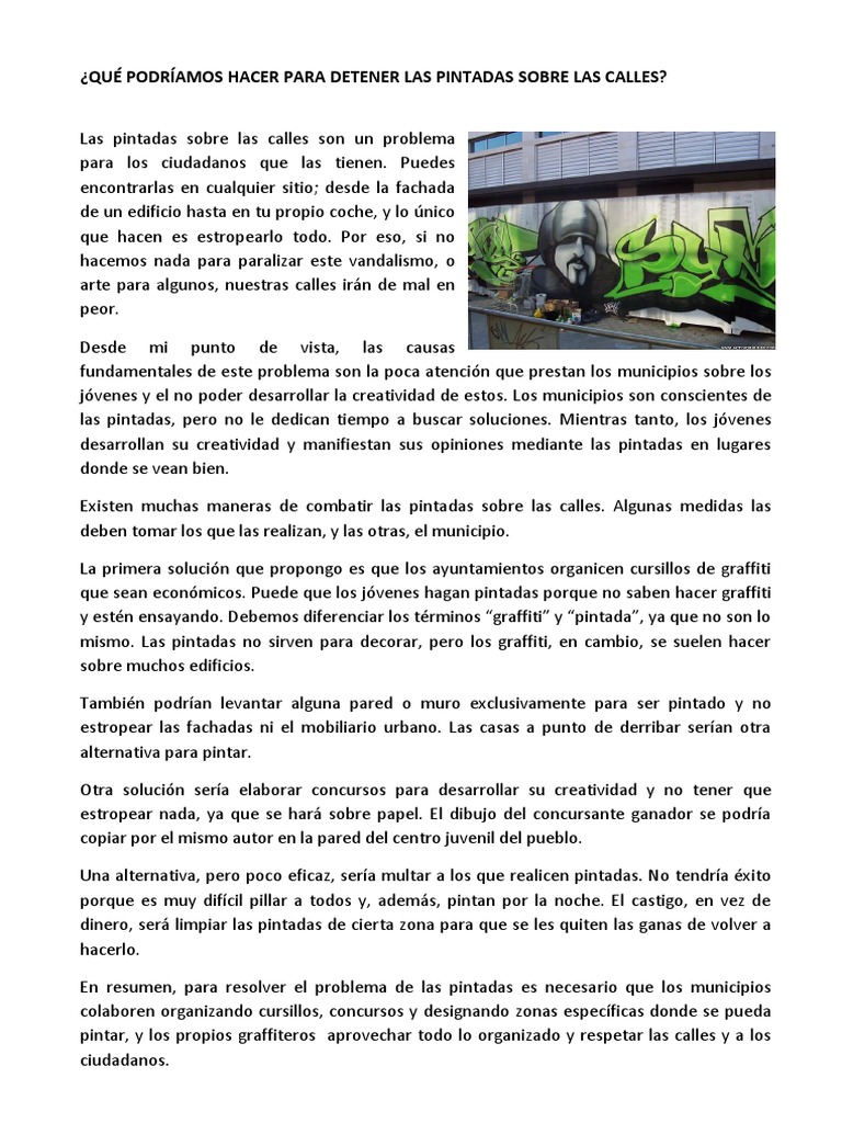 Texto Problema Solución | PDF | Pintada | Creatividad