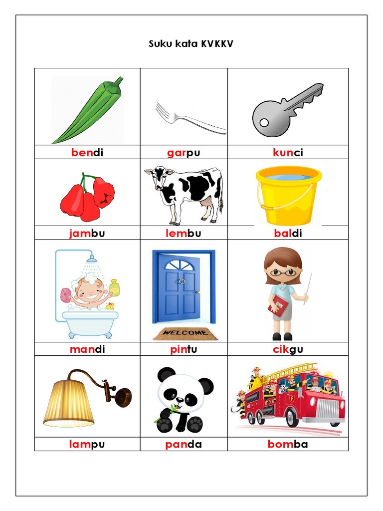 Suku Kata KVK+KV | PDF