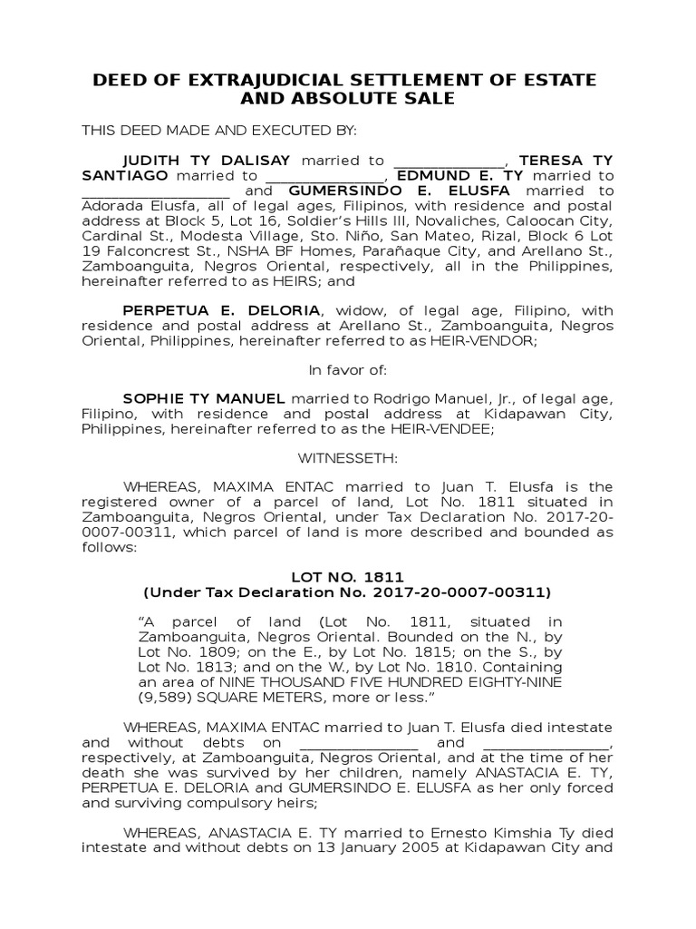 Ejs and Sale | PDF | Identity Document | Private Law