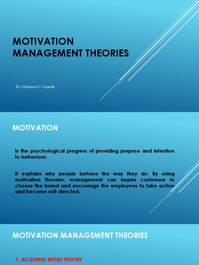 Motivation Management Theories: By: Melessa V. Sujede | PDF ...