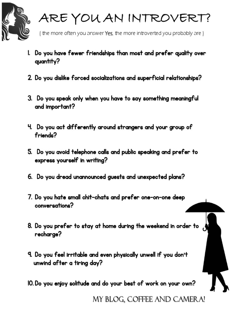 Introvert Test - Quiz - Survey | PDF
