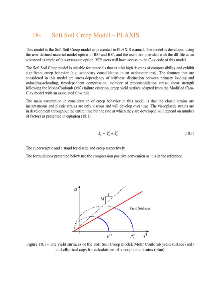 18-Soft Soil Creep Model - PLAXIS | PDF | Yield (Engineering) | Creep ...
