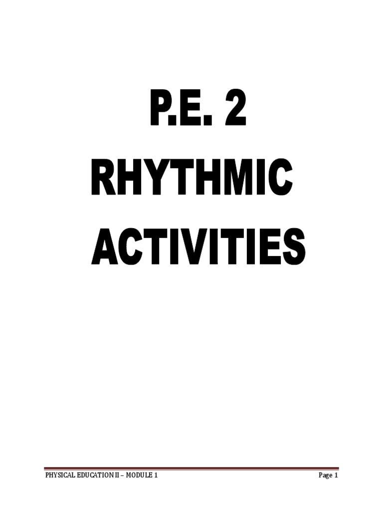 P.E. 2 - Module 1 | PDF | Dances | Rhythm
