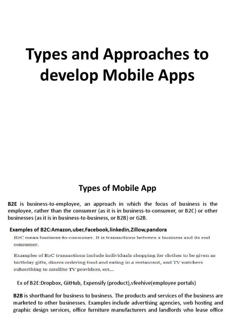 Types and Approaches To Develop Mobile Apps | PDF | Mobile App | App ...
