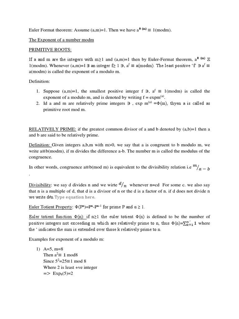 Euler Format Theorem | PDF | Prime Number | Ring Theory
