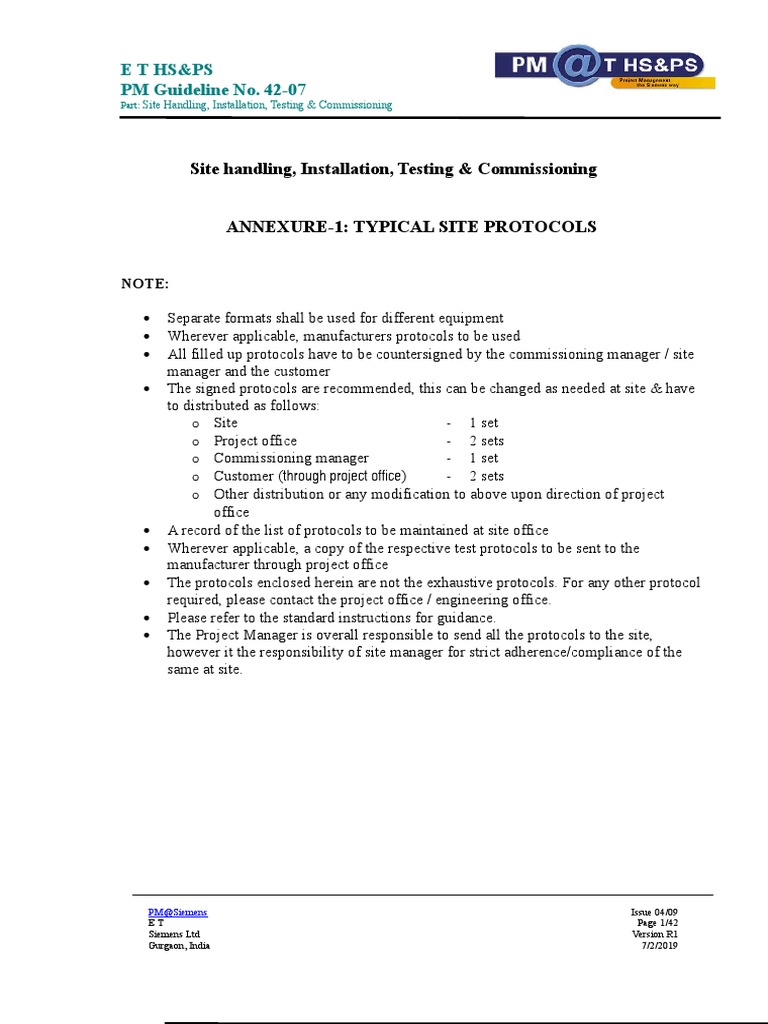 Site Protocol | PDF | Electric Motor | Power Supply