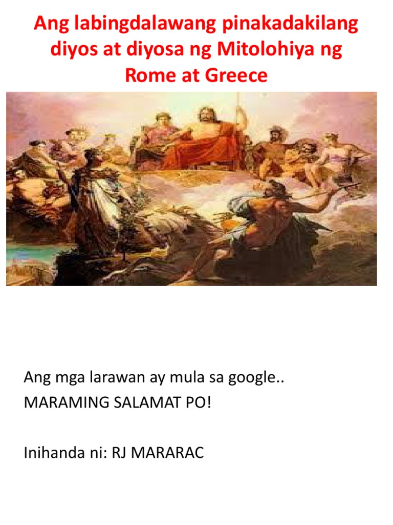Ang Labingdalawang Pinakadakilang Diyos at Diyosa NG Mitolohiya | PDF